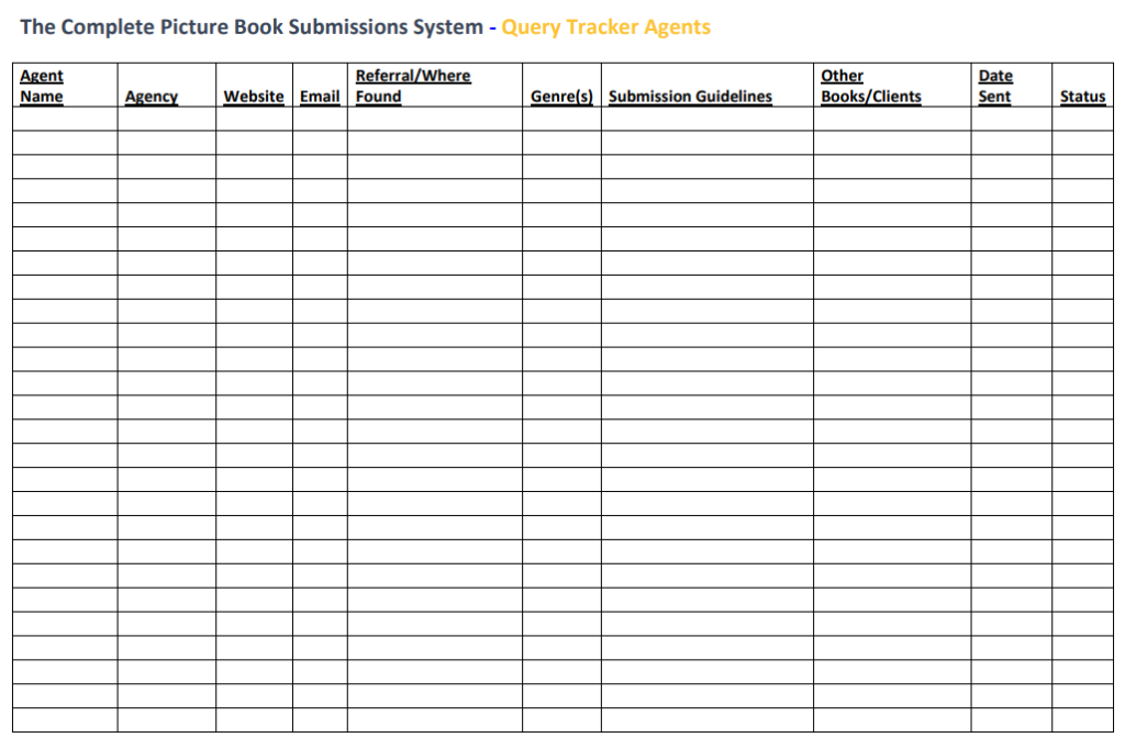 Tracking Submissions | Picture Book Submissions